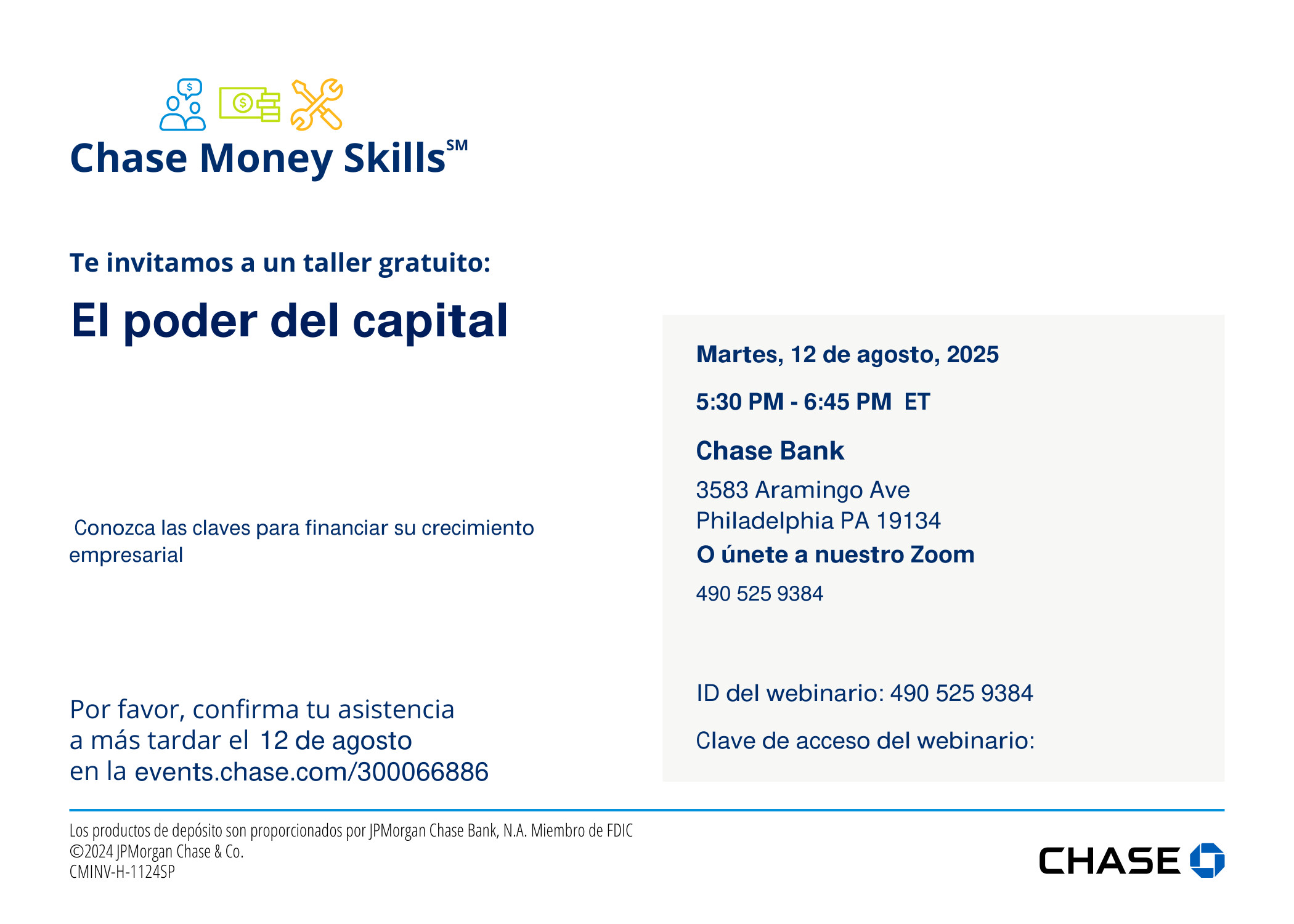 El Poder del Capital - Chase Bank Workshop | Online Event • Kommunity